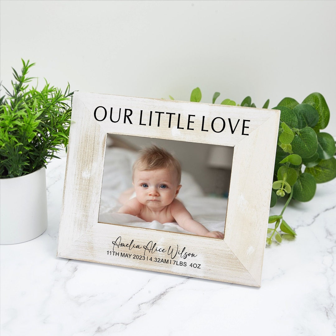 Baby Birth Info Stat Custom Wood Photo Frame Engraved - Etsy