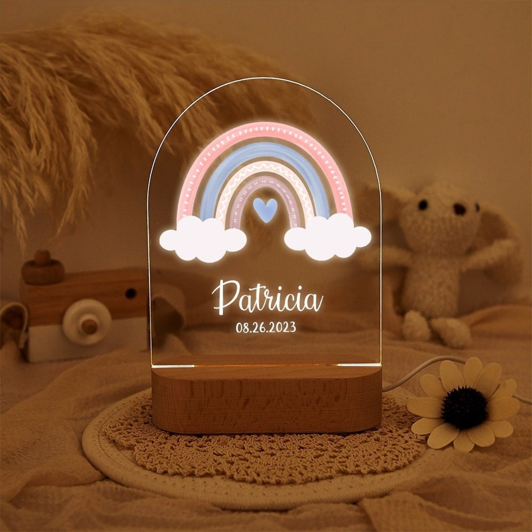Personalized Rainbow Night Light,baby Night Light,nursery Night Light ...