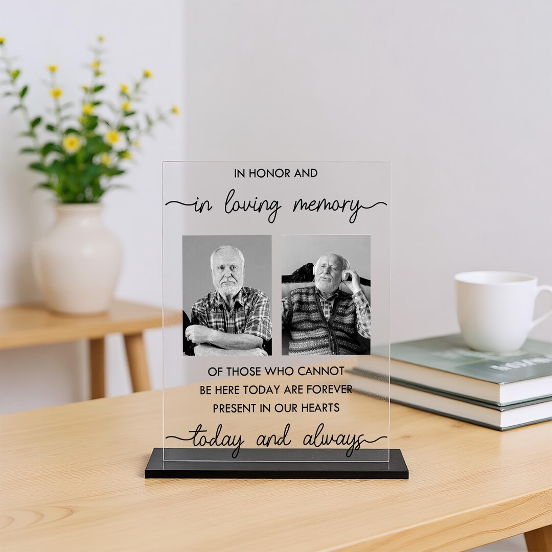 Reserved in Loving Memory Photo Sign,personalized Memorial Acrylic Plaque,wedding Memorial Sign ...