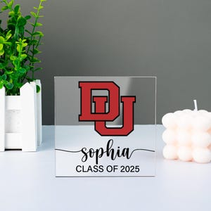 Personalized University Logo Acrylic Plaque,custom Name Desk Plate ...