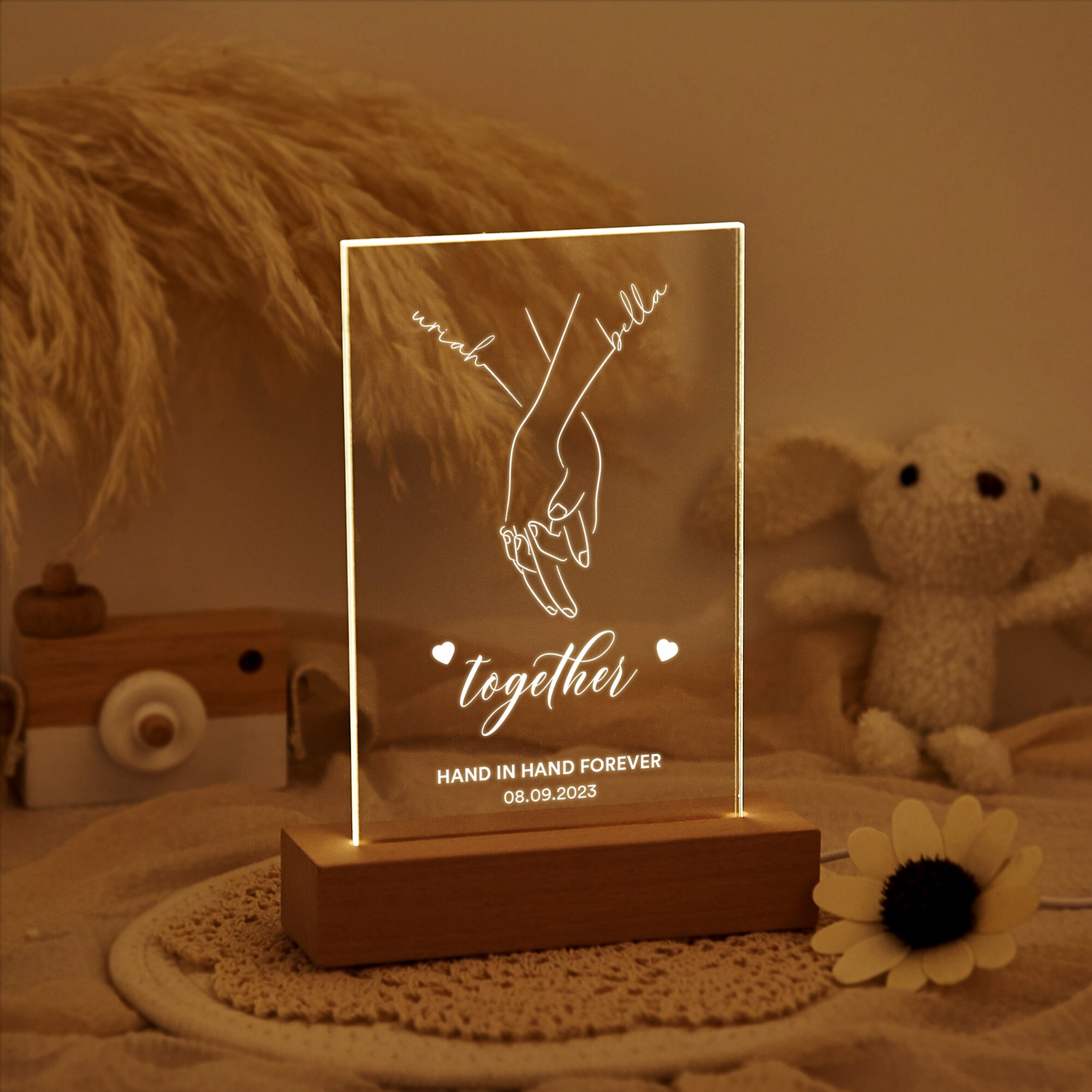 Custom Night Light as Valentines Gift,couple Names Night Lamp,anniversary Gifts,engagement Gift ...