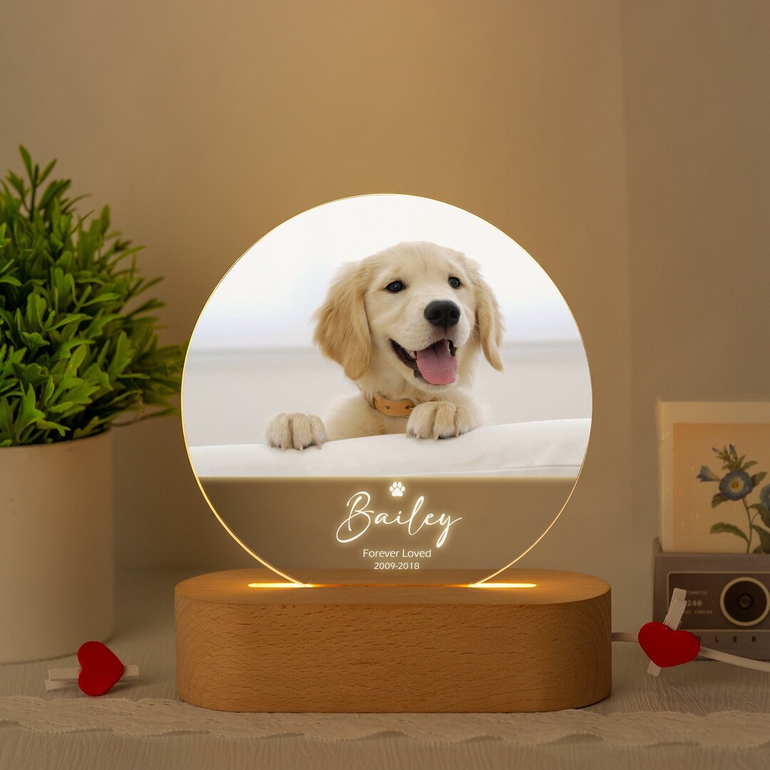 Custom Pet Memorial Night Light,dog Photo Night Lamp,dog Cat Mom Gift ...