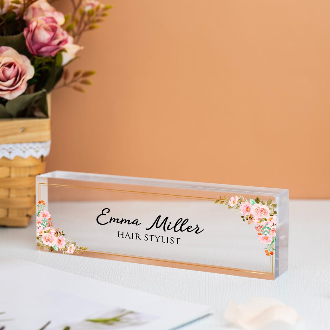 Desk Plaque,personalized Acrylic Desk Name Plate,name Sign Plaque for ...