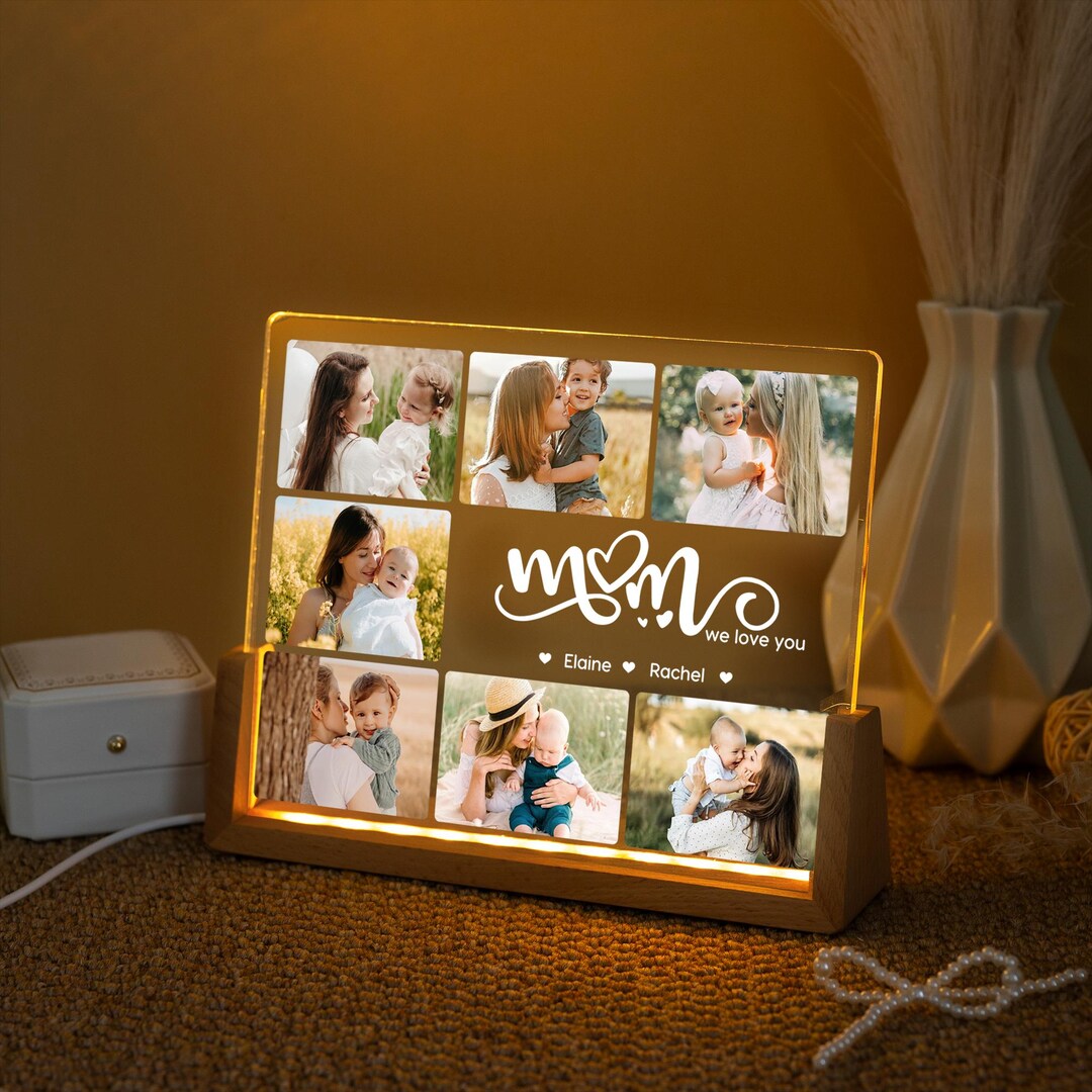 Personalized Photo Collage Night Light,mother Gifts,bedroom Night Light ...