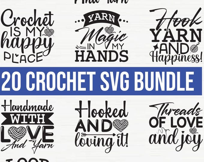 Crochet Svg, Crochet Bundle Svg, Heart Crochet, Hook Svg, Yarn Svg ...