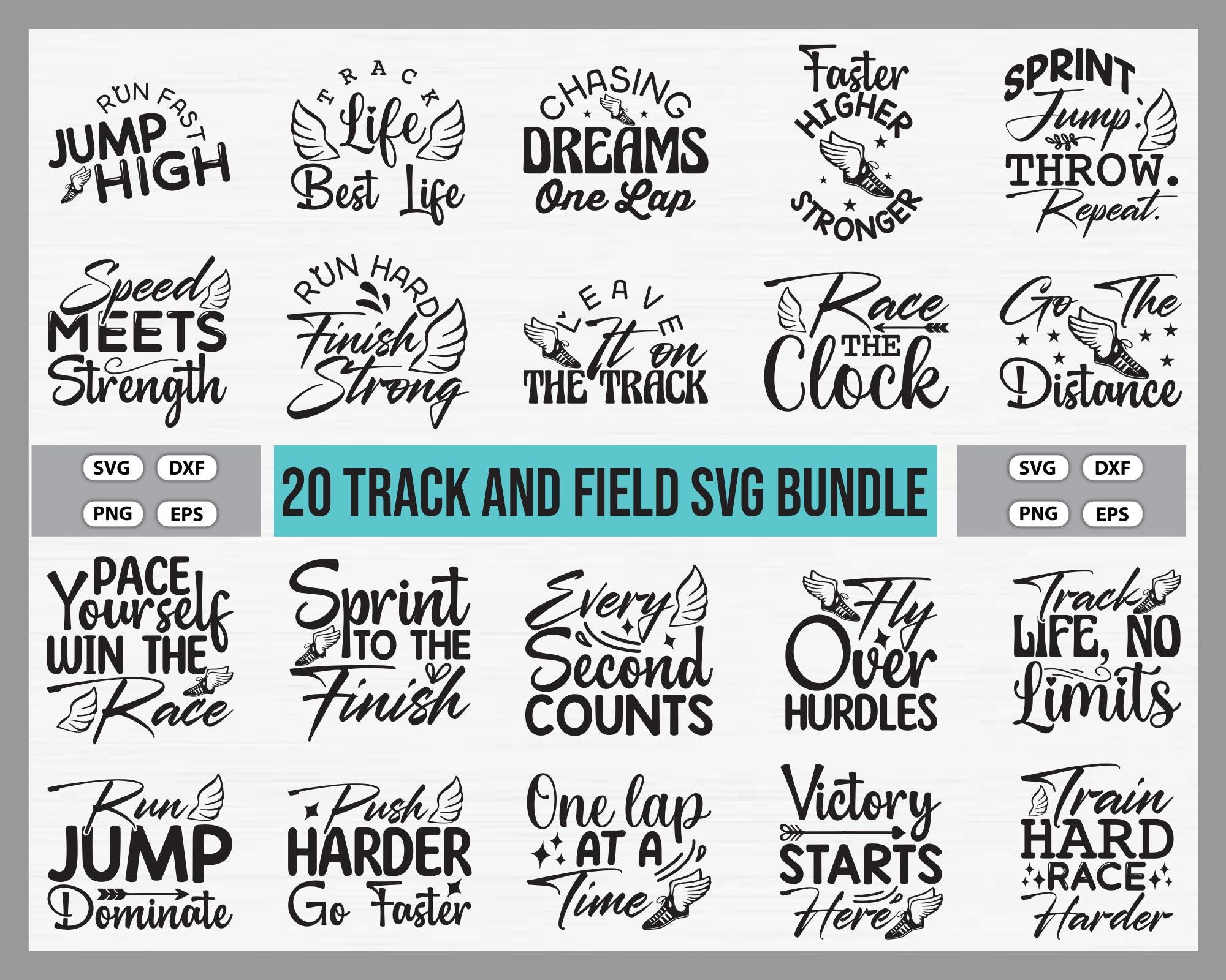 Track & Field SVG Bundle: Running Sports Designs (digital Download) - Etsy