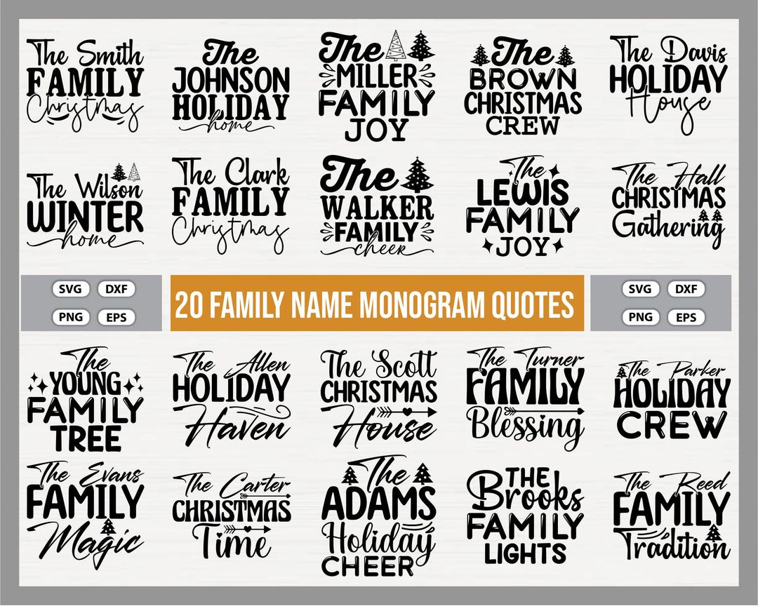 Family Name Monogram Quotes (digital Download) - Etsy