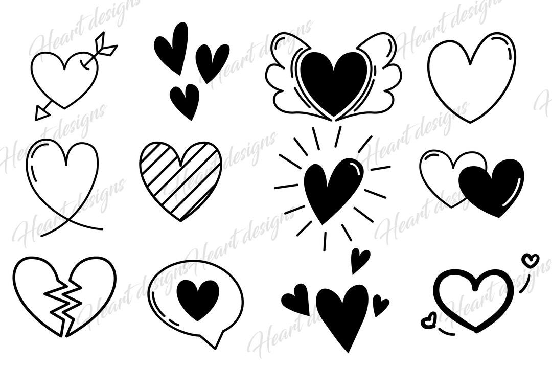 Heart Svg Bundle, Open Heart Svg, Simple Heart Svg, Valentine Svg ...