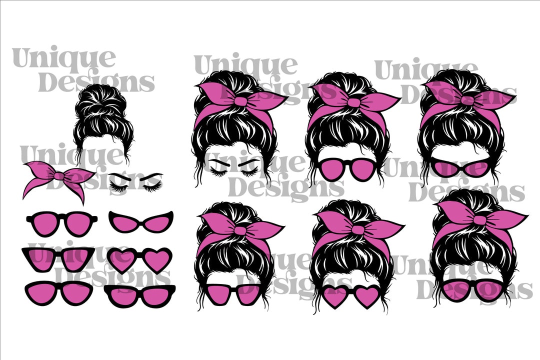 56 Messy Buns Designs SVG , Messy Bun Svg, Mom Life Svg, Glasses Svg ...