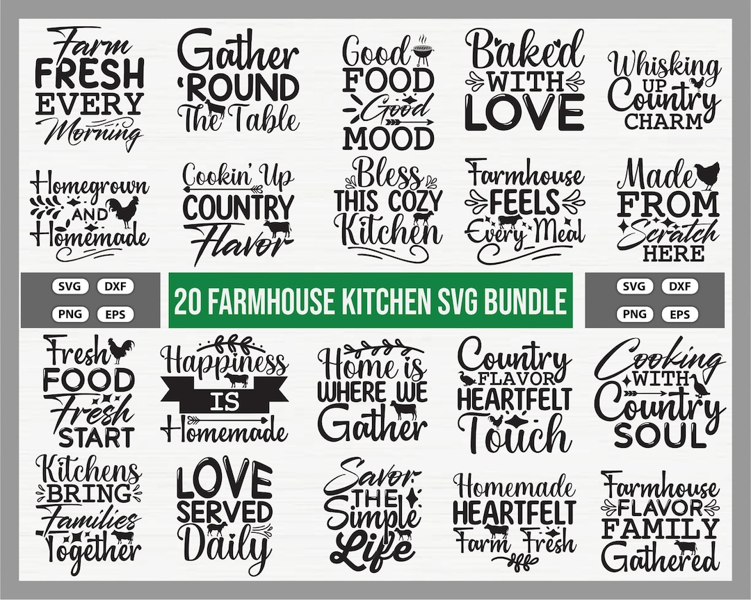 Farmhouse Kitchen Svg, Farmhouse Sign Svg, Farmhouse Kitchen Svg Bundle ...