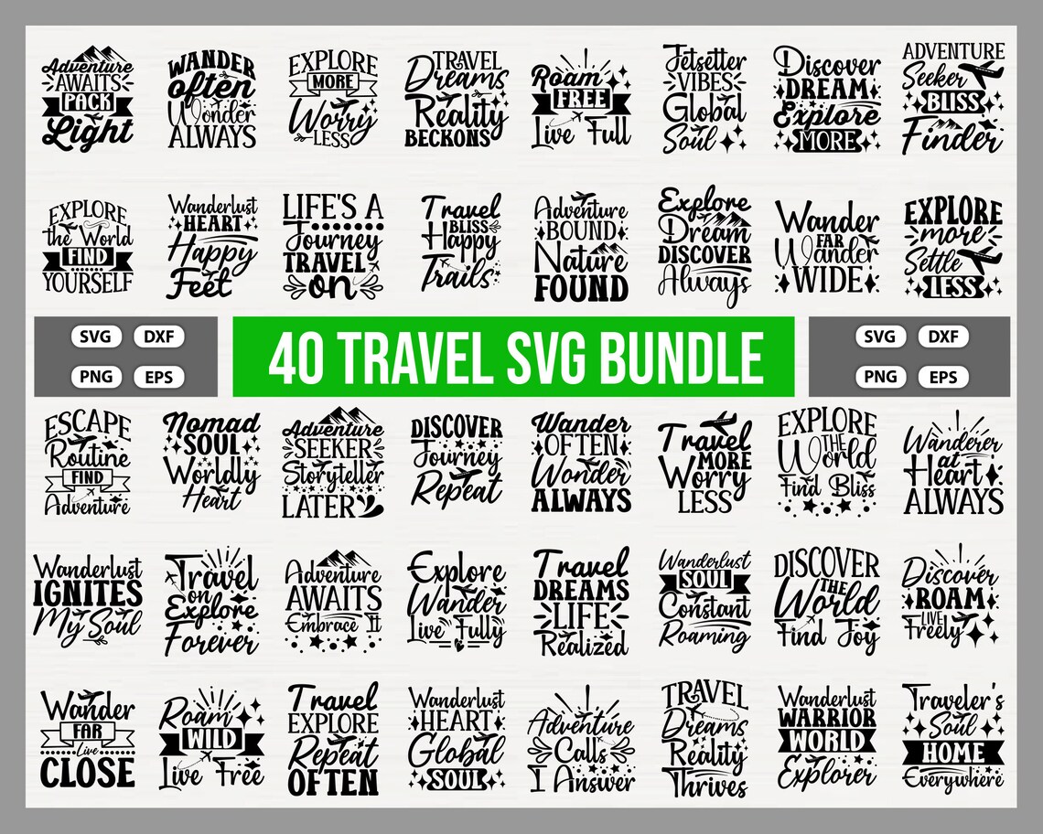 Travel Svg Bundle, Travel Svg Files, Travel Svg Cricut, Travel Clipart ...