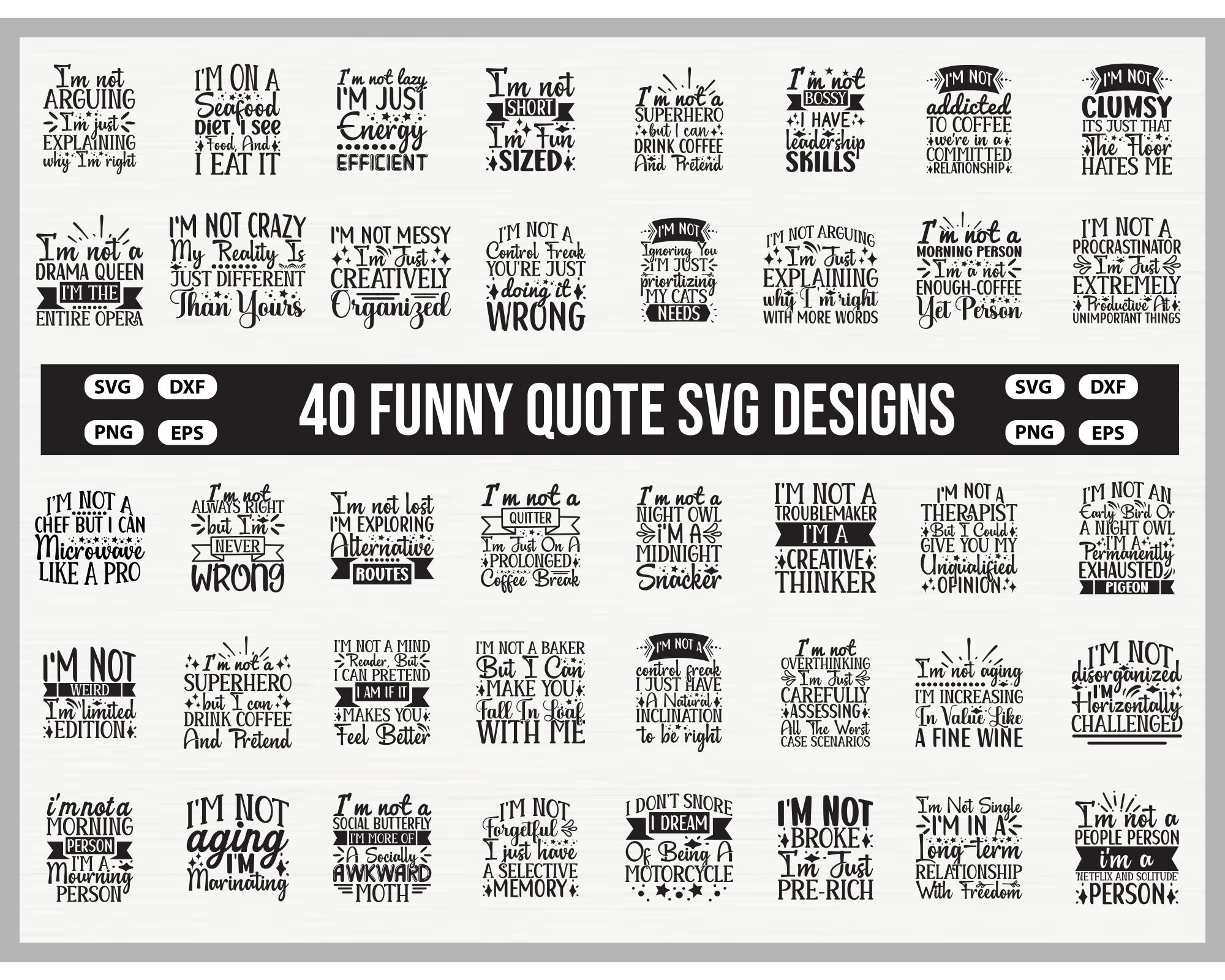 Funny Quotes Bundle Svg Sayings Svg Bundle Commercial Use Sarcasm Svg Bundle Sarcastic Svg