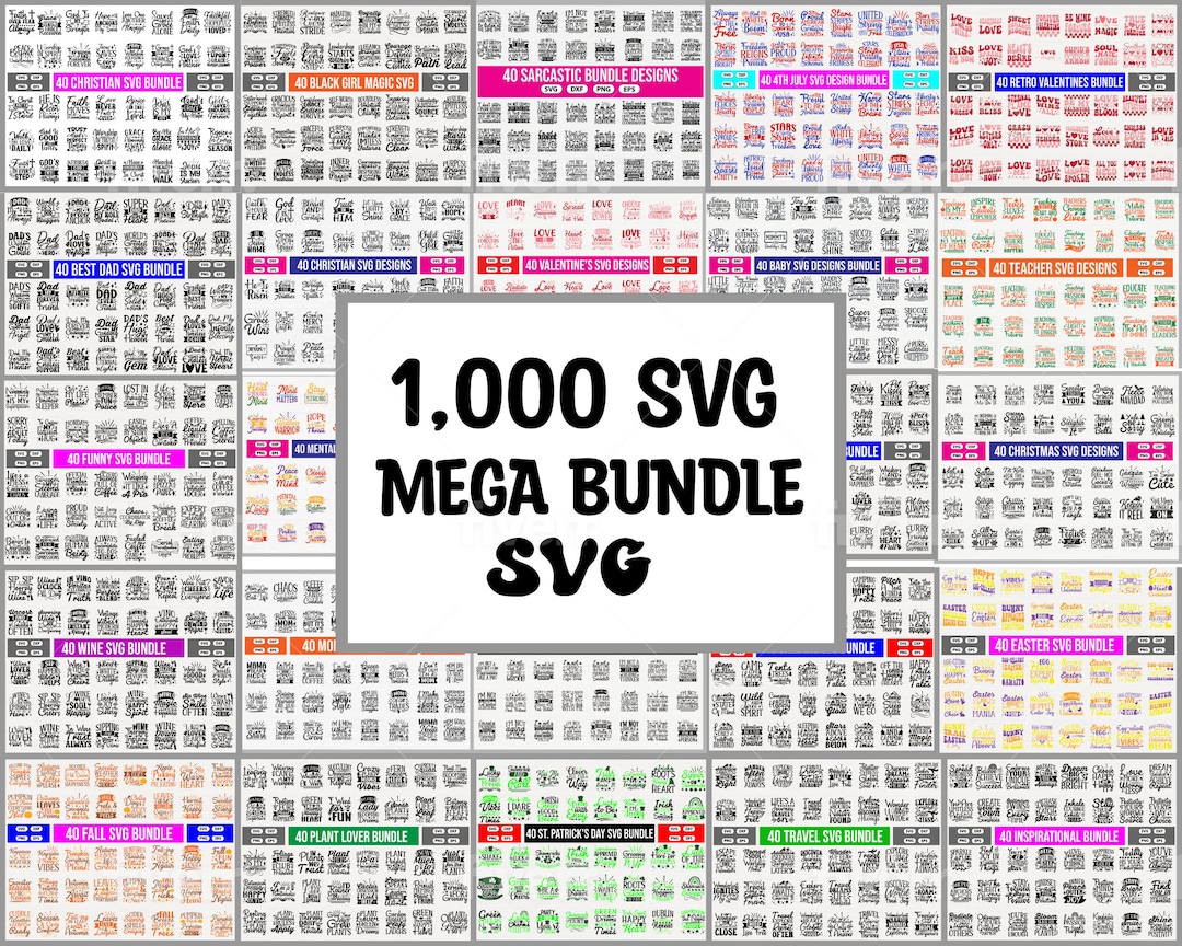Mega SVG Bundle, Mega Bundle Svg, Svg Mega Bundle, SVG for Shirts ...