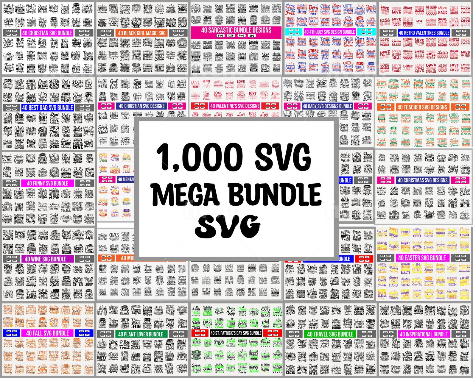 Mega SVG Bundle, Mega Bundle Svg, Svg Mega Bundle, SVG for Shirts ...