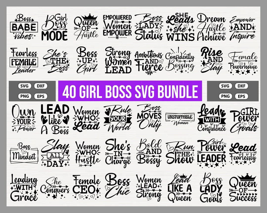 Girly SVG Bundle: 40 Designs for Cricut, Sublimation (commercial Use ...