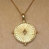 Sunbeam Pendant Necklace 925 Sterling Silver 14K Gold Sunshine Pendant ...