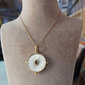 Sunbeam Pendant Necklace 925 Sterling Silver 14K Gold Sunshine Pendant ...