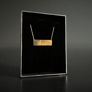 Custom Name 14K Gold Bar Necklace - Personalized Bar Necklace - Gold ...