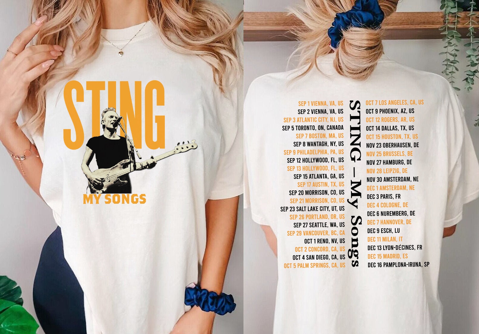 My Songs Tour Dates T-Shirt, Sting My Songs World Tour 2023 Shirt ...