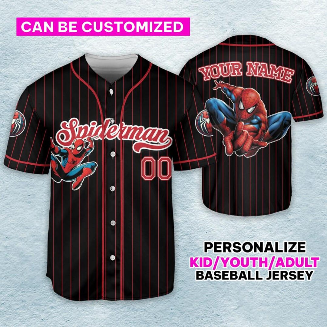 Personalized Spiderman Disney Jersey Baseball, Spiderman Shirt ...