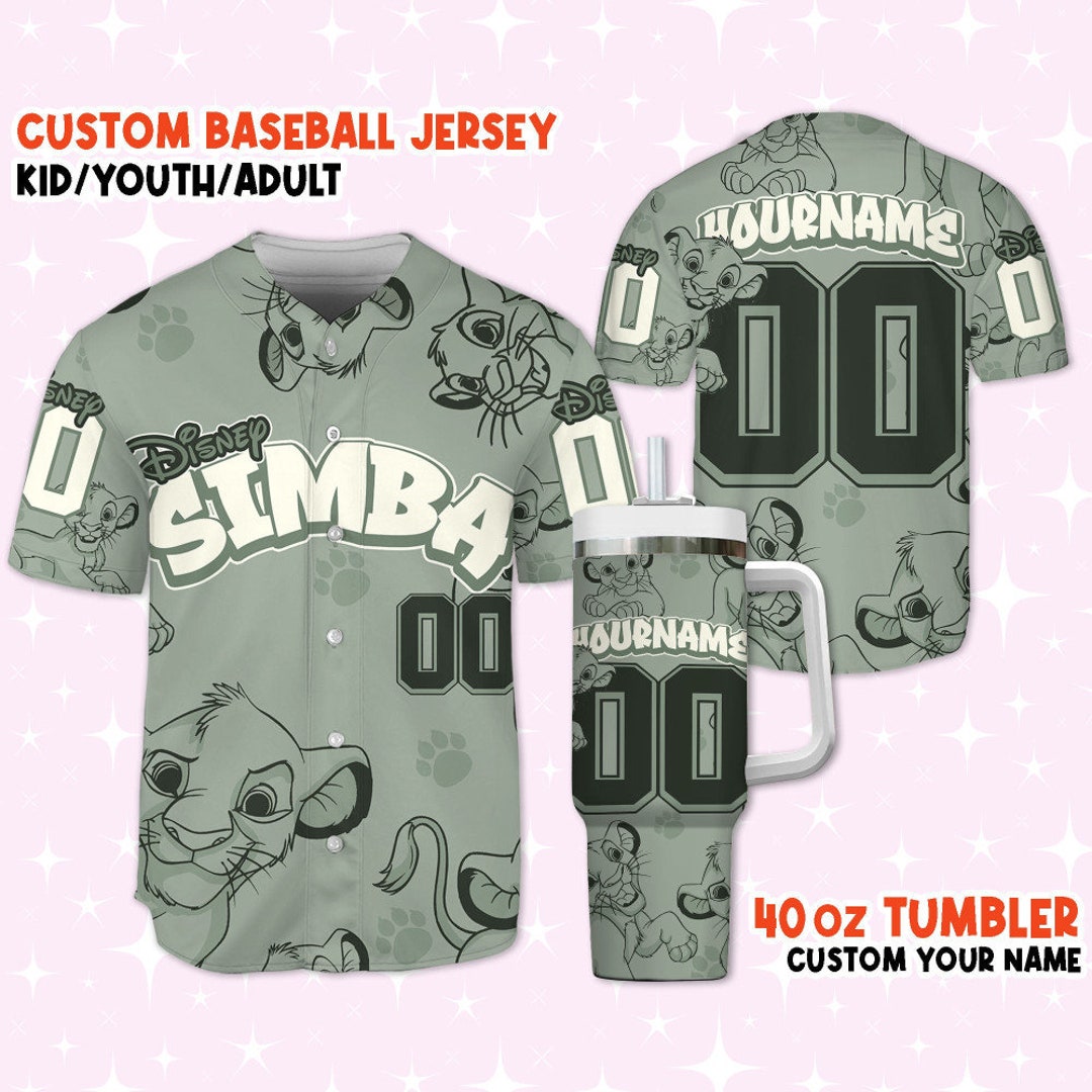 Personalize Simba the Lion King Jersey, Disney Baseball Jersey Sports ...