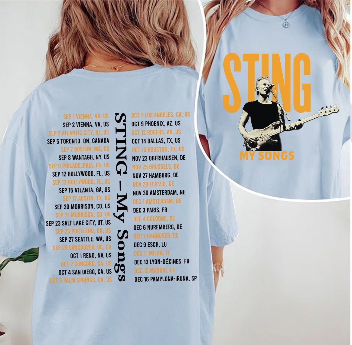 My Songs Tour Dates T-Shirt, Sting My Songs World Tour 2023 Shirt ...