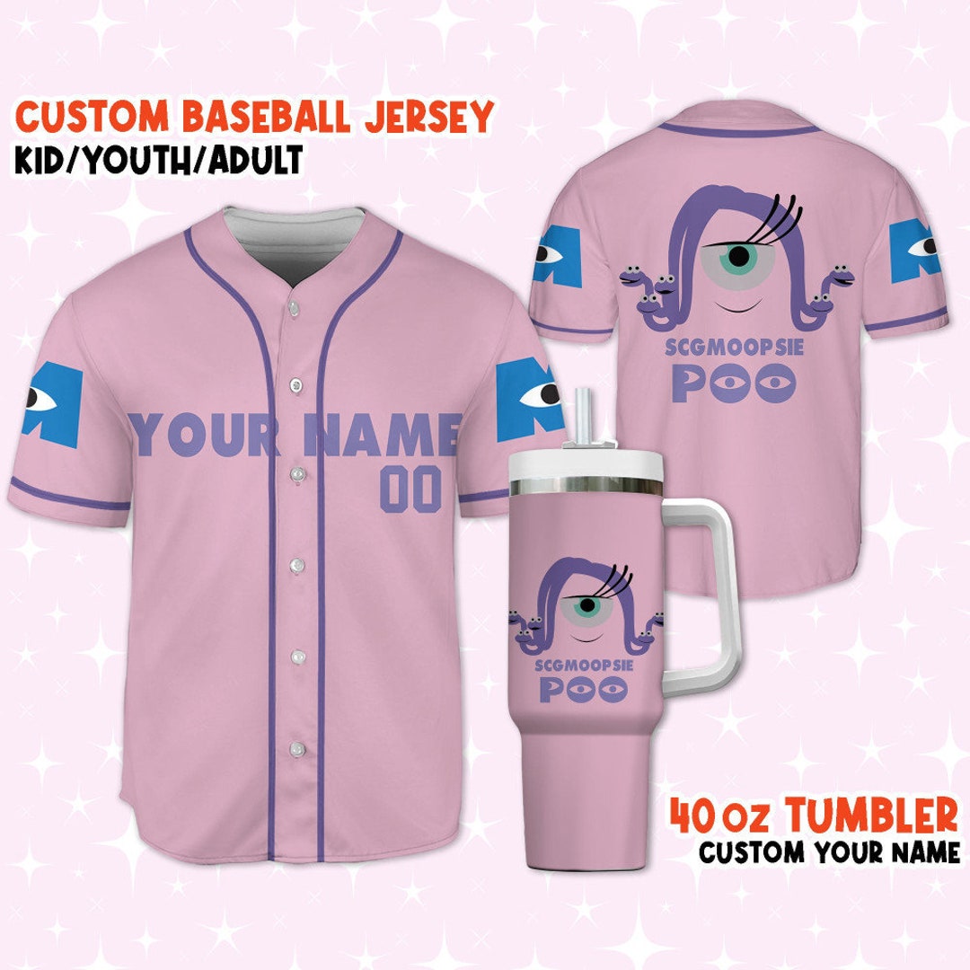 Personalized Disney Monsters Inc Celia Mae Poo Jersey, Disney Baseball ...