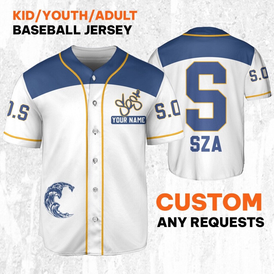 Personalize SZA Blue and White Jersey - Etsy