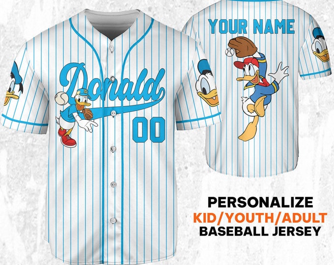Personalize Disney Donald Duck Baseball Jersey, Disney Baseball Jersey ...