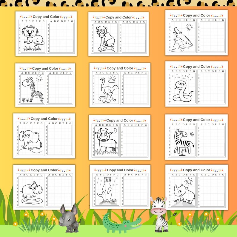 How to Draw Animals, Easy Grid Method for Kids, Kids Activities, Learn ...