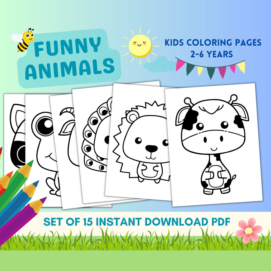 Printable Animal Coloring Pages for Kids Ages 2-6, Girls, Boys PDF ...
