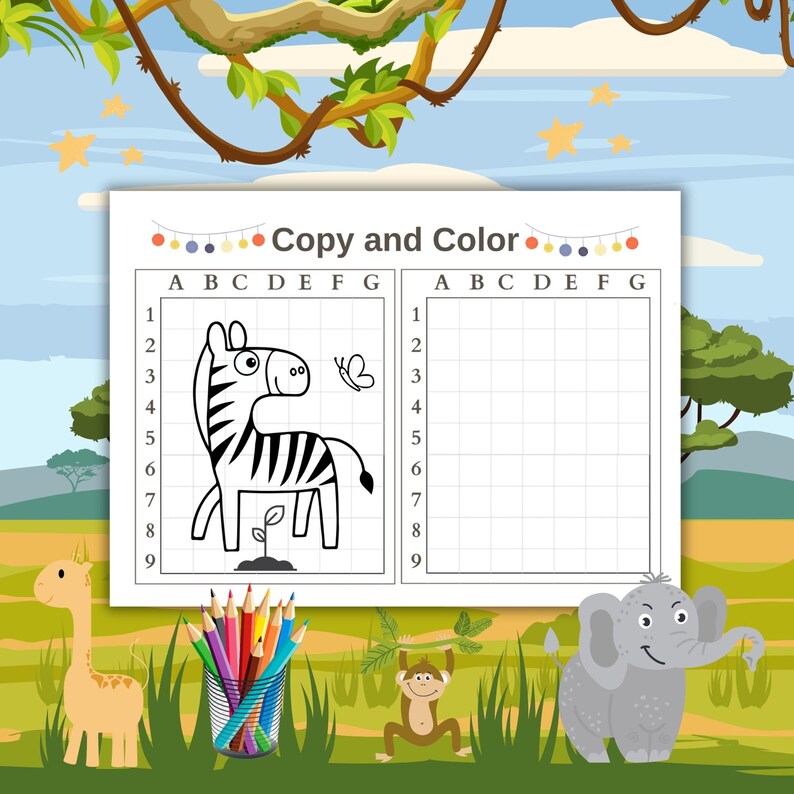 How to Draw Animals Easy Grid Method for Kids Kids - Etsy