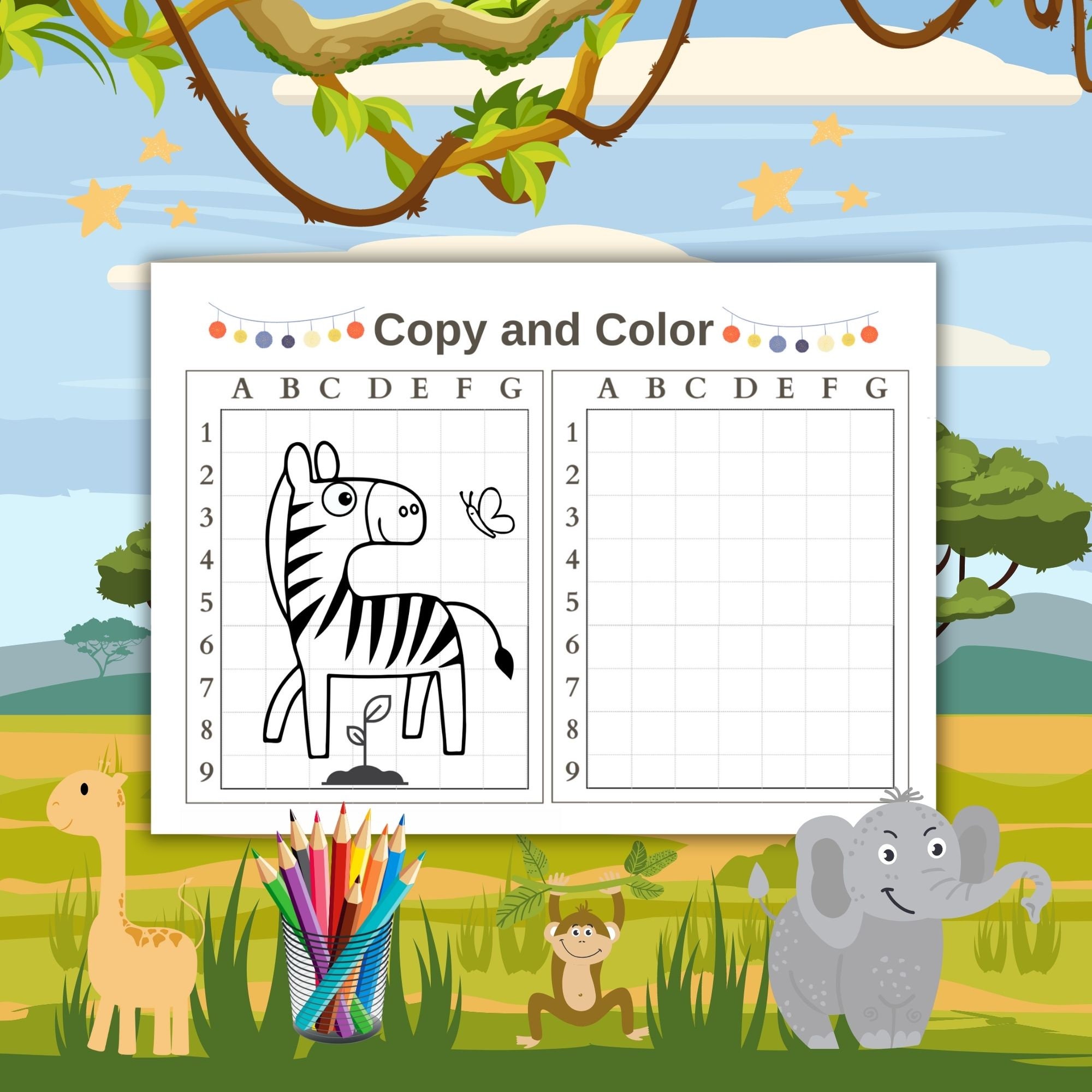 How to Draw Animals, Easy Grid Method for Kids, Kids Activities, Learn ...