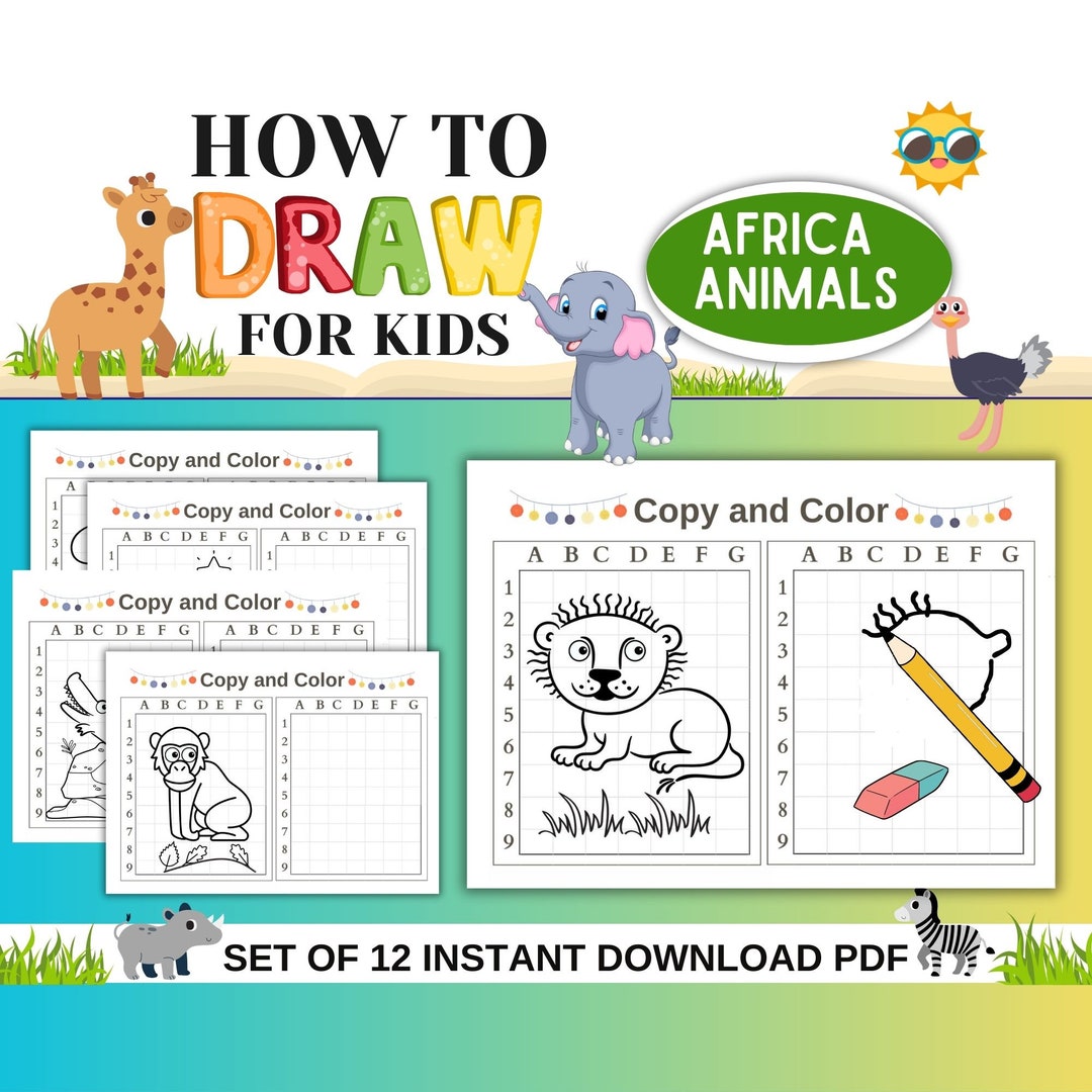 How to Draw Animals, Easy Grid Method for Kids, Kids Activities, Learn ...