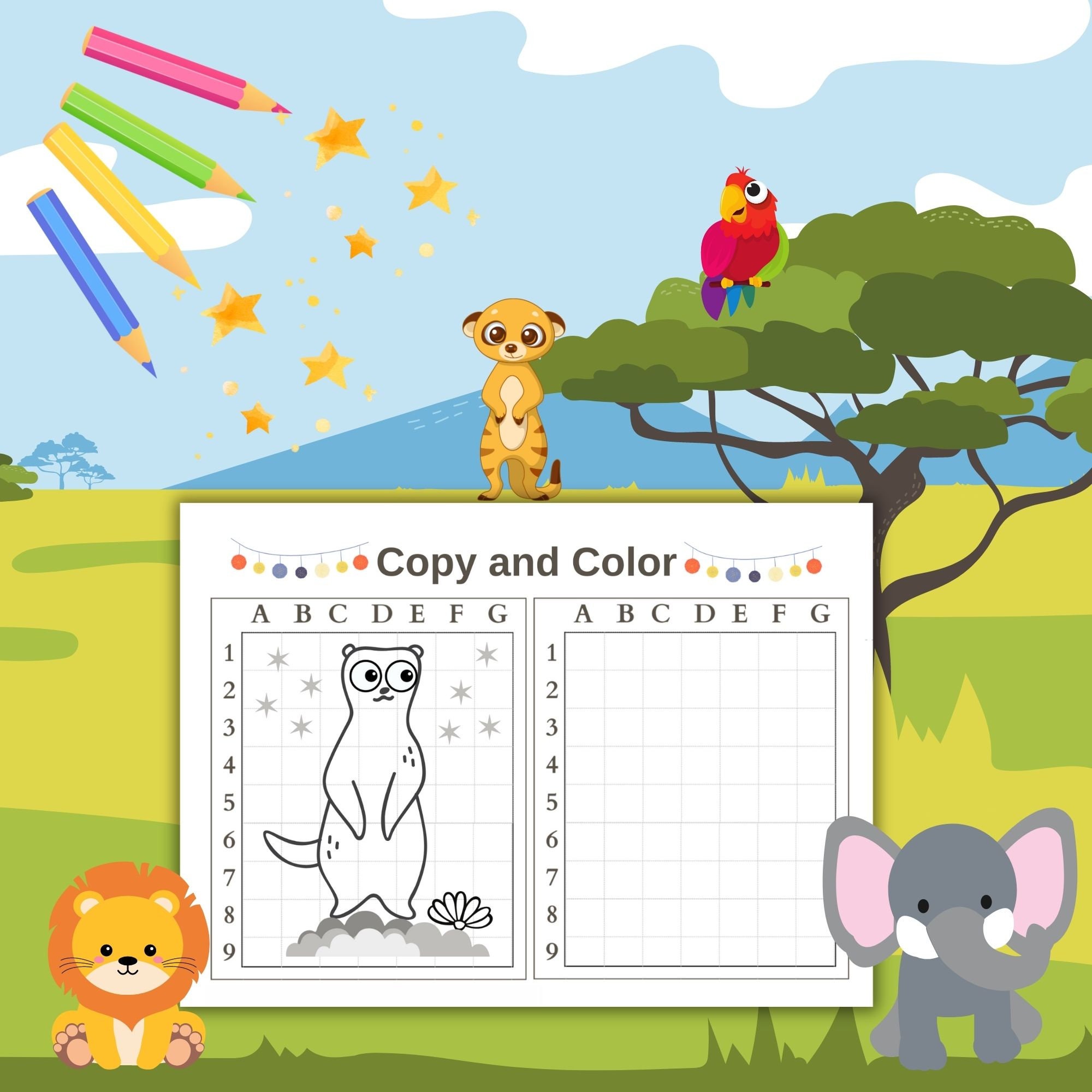 How to Draw Animals, Easy Grid Method for Kids, Kids Activities, Learn ...