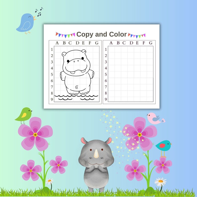 How to Draw Baby Animals Easy Grid Method for Kids Kids - Etsy