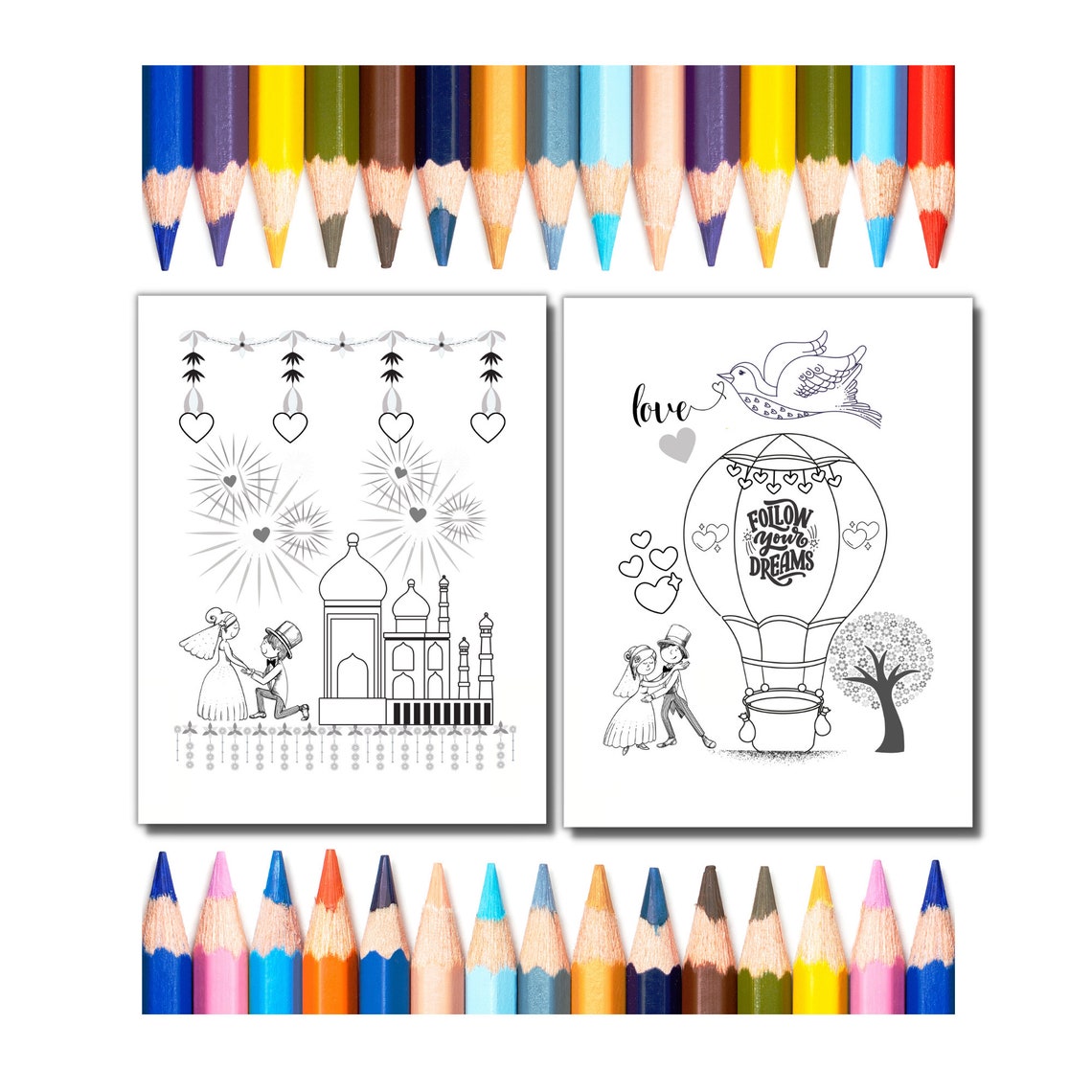 Printable Wedding Coloring Pages for Kids Instant Download PDF Ideal ...