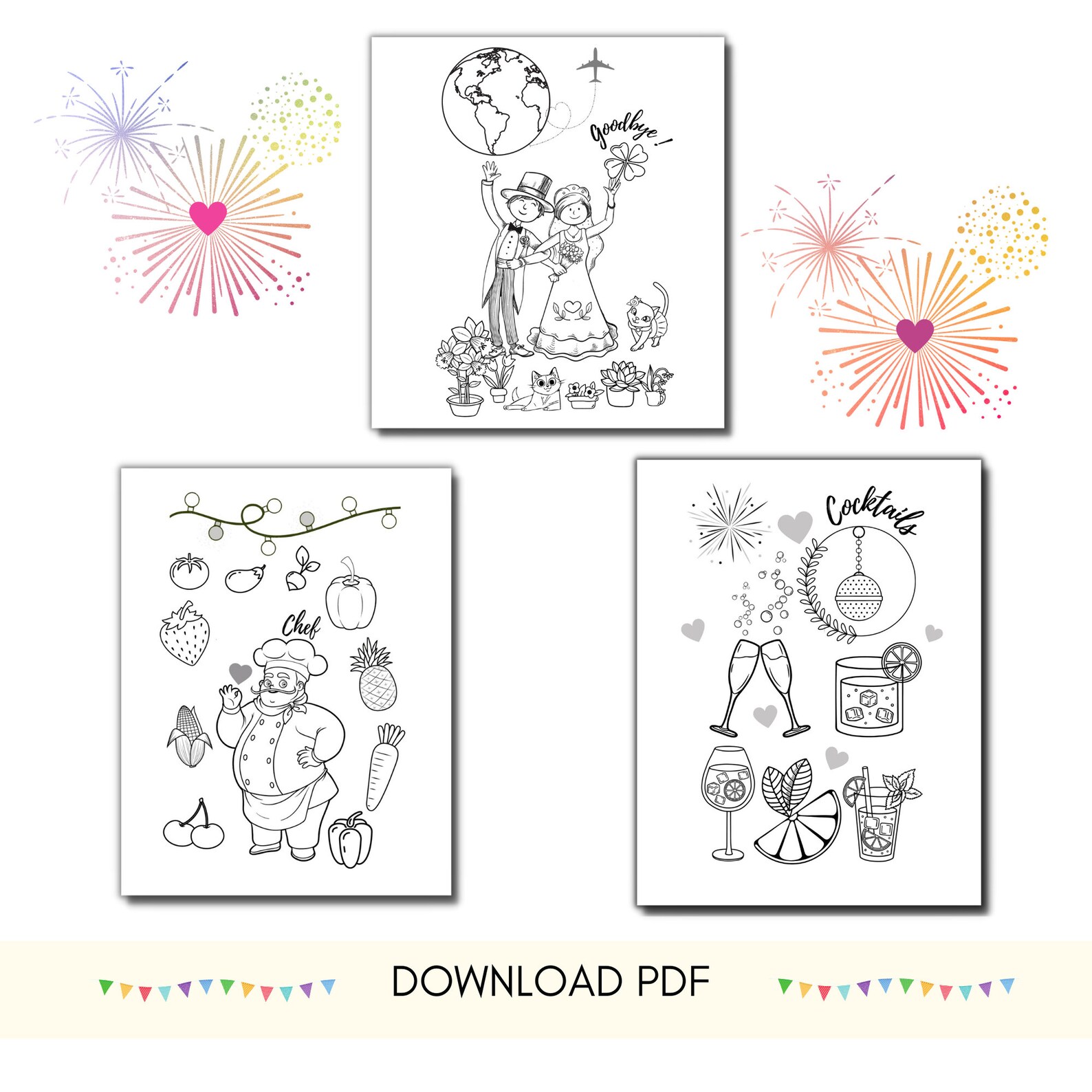 Printable Wedding Coloring Pages for Kids Instant Download PDF Ideal ...