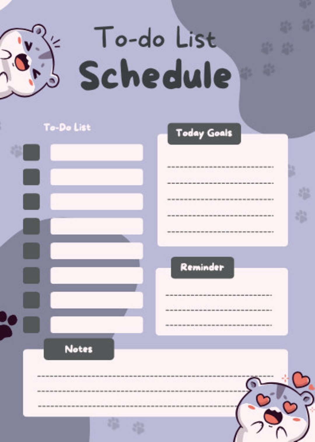 Cute Cat to Do List/ Organisation Helper/ Digital to Do List/ - Etsy