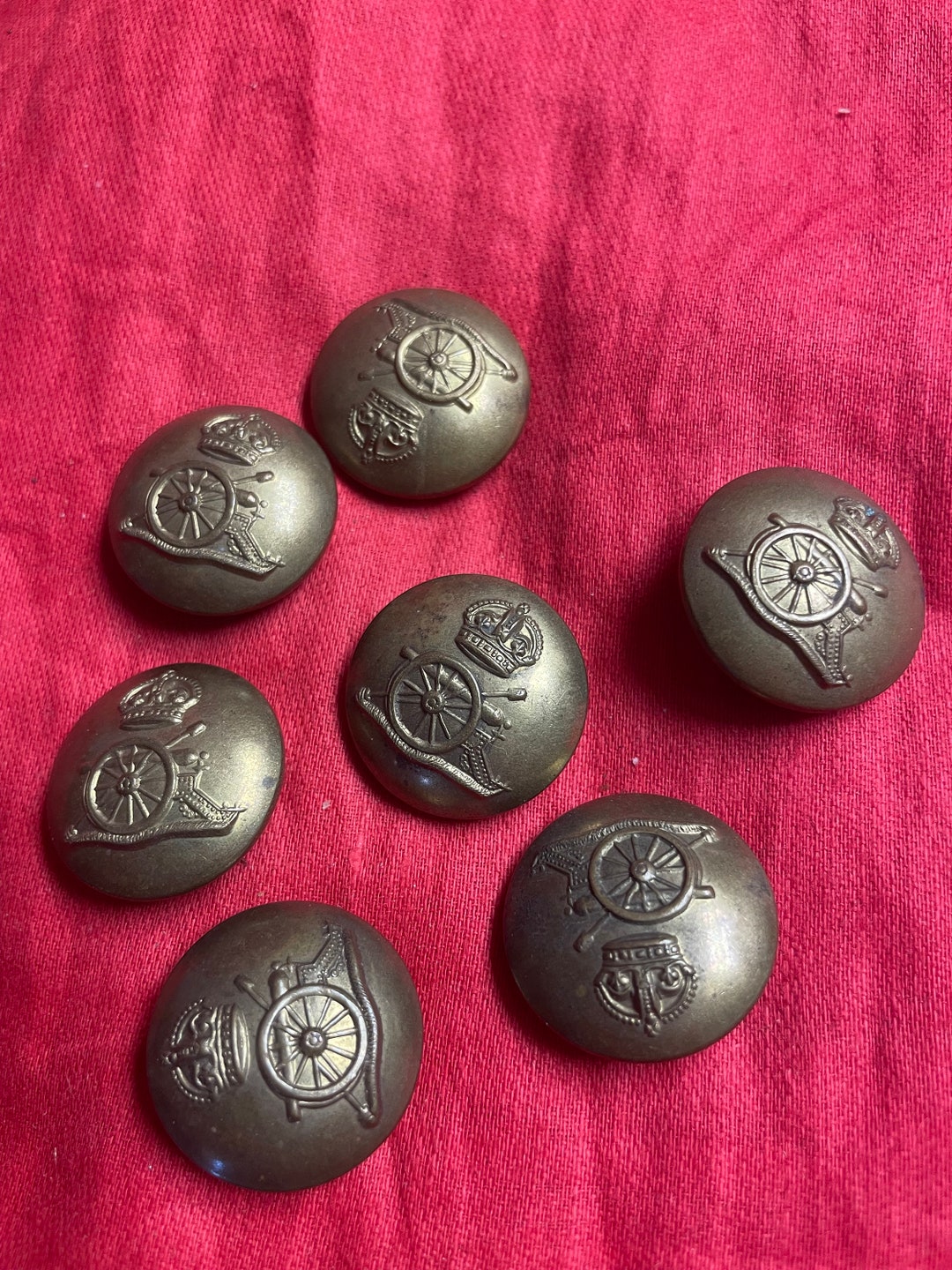 A Set of Seven Royal Artillery Brass Buttons Firman London - Etsy