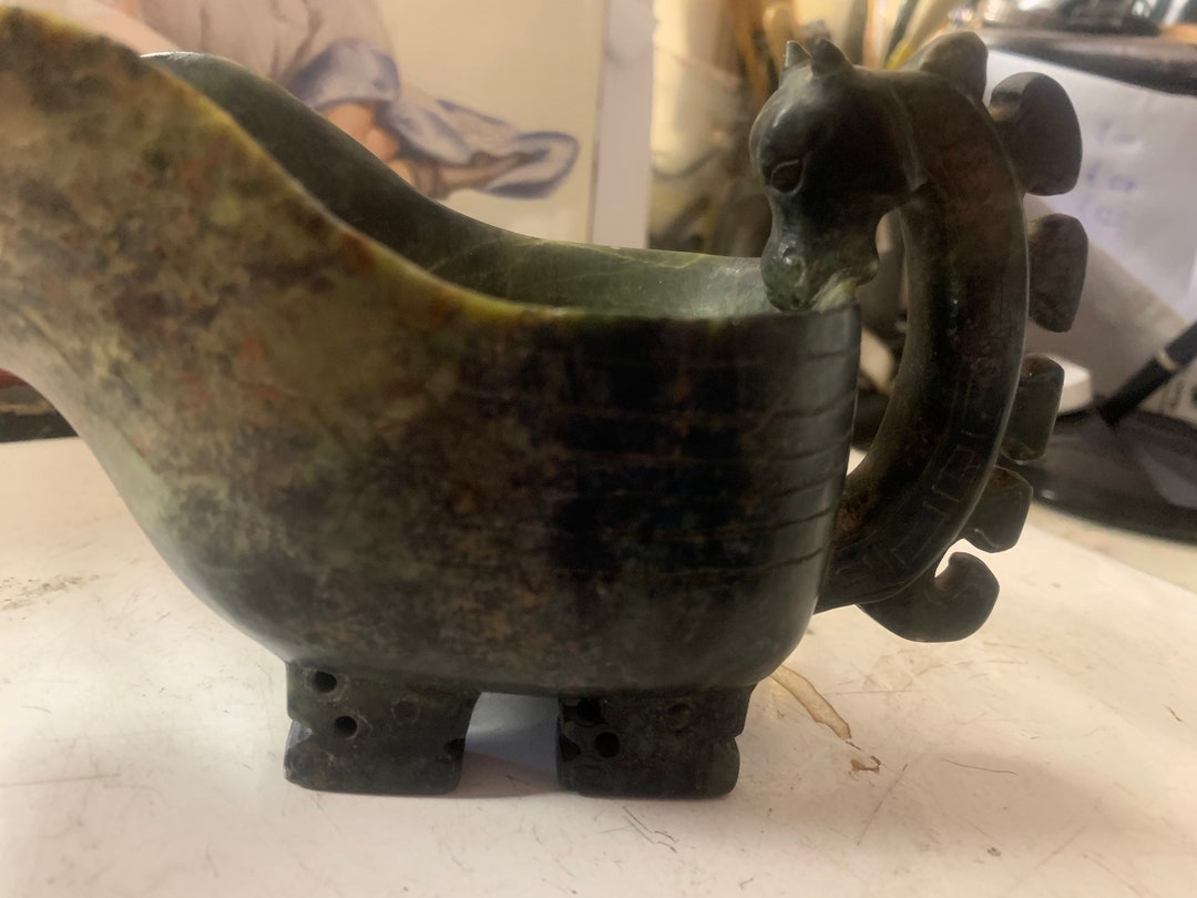 Antique Mountain Jade Libation Vessel - Etsy