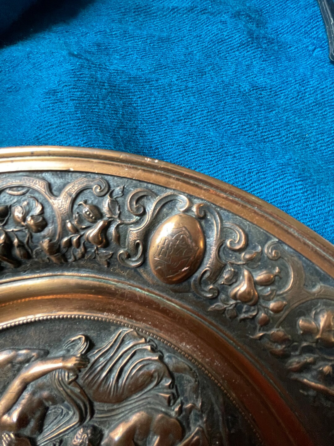 Antique 1872 Bronze Dish: Greek Mythological Scene Repoussé - Etsy
