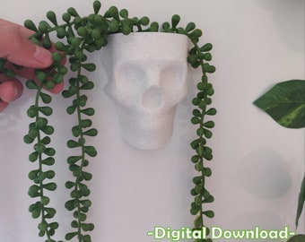 Skull Wall Planter STL FILE, Stl File for 3D Printer, Head Planter With ...