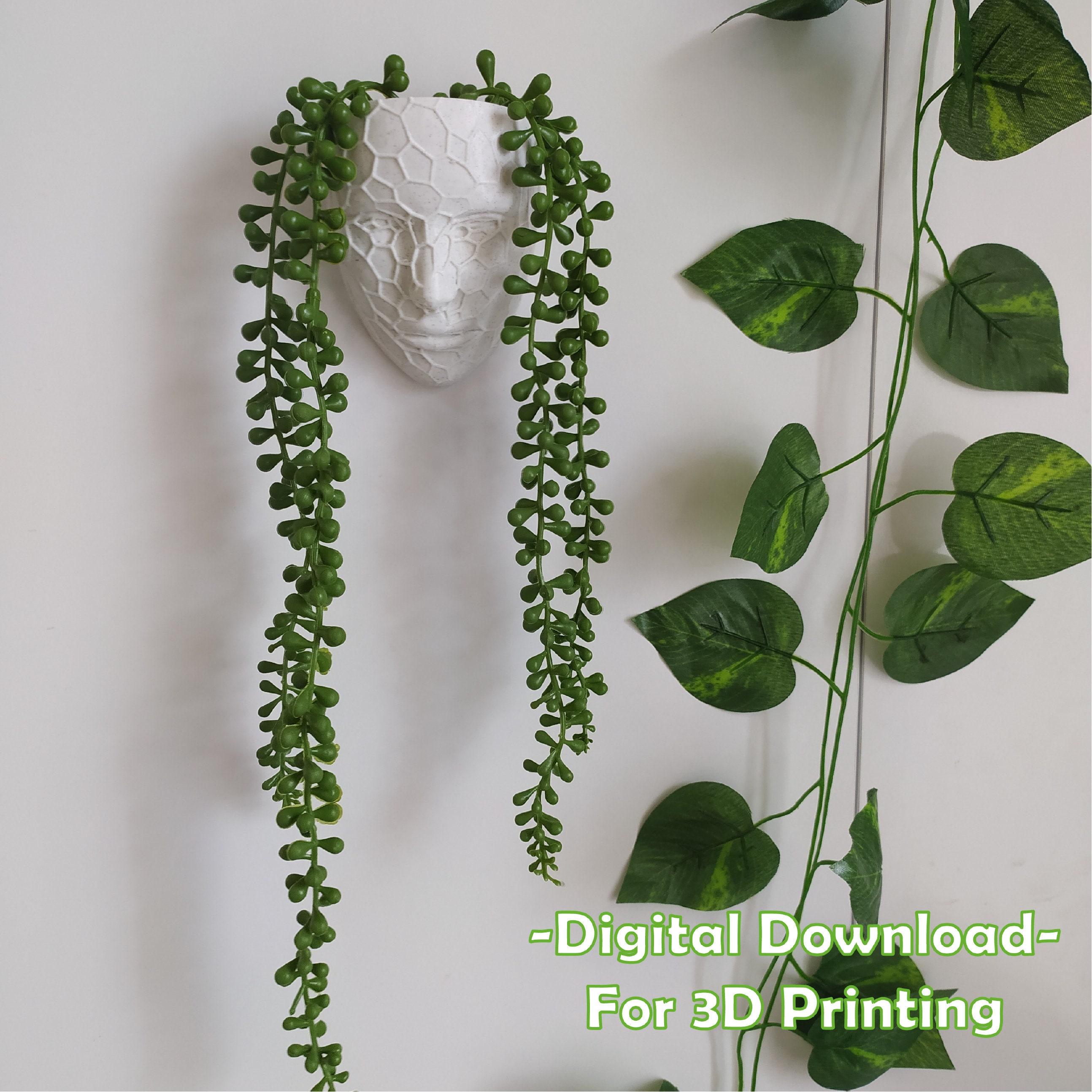 Wall Planter STL FILE, Stl File for 3D Printer, Head Planter With ...