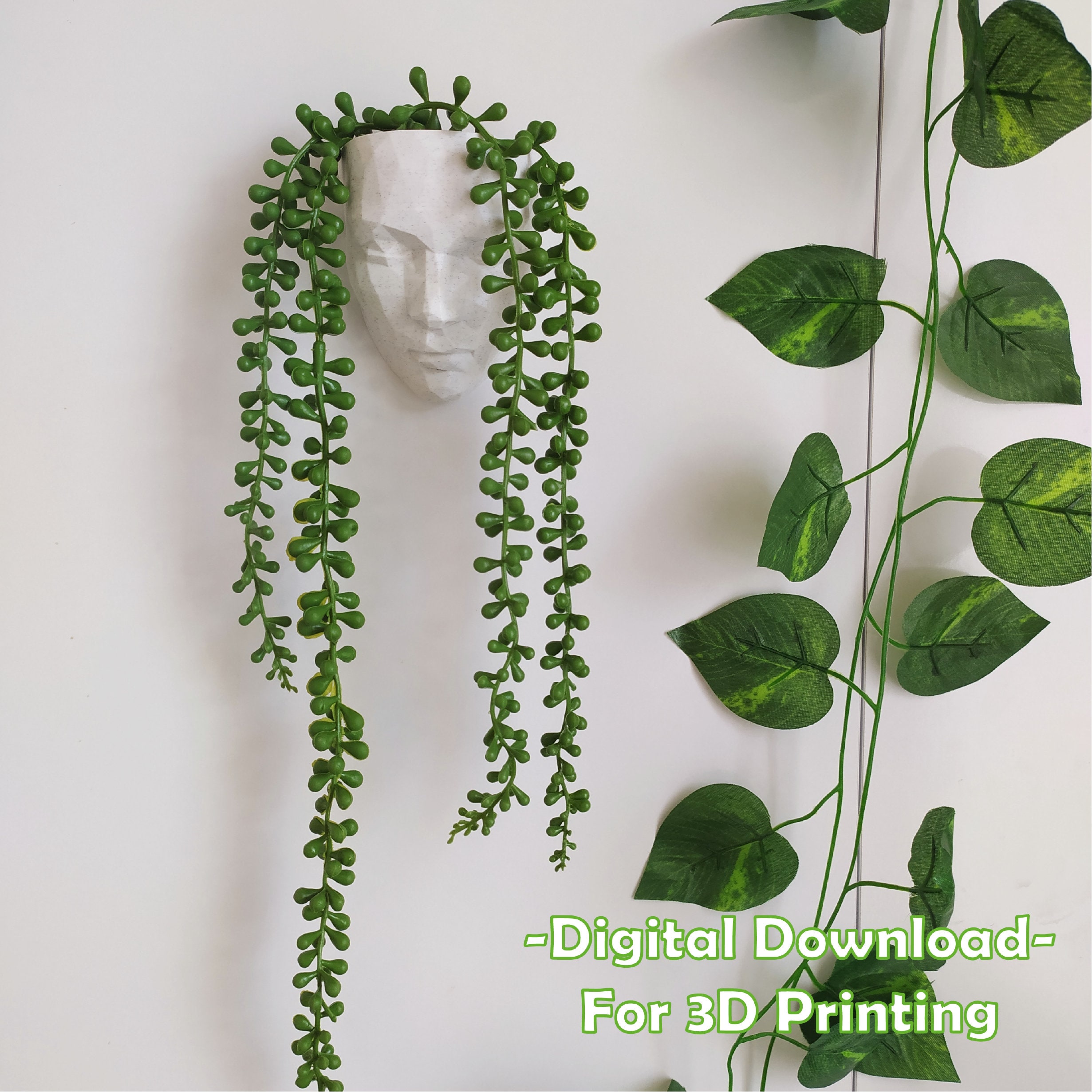 Head Wall Planter STL FILE, Stl File for 3D Printer, Plqnter Pots With ...