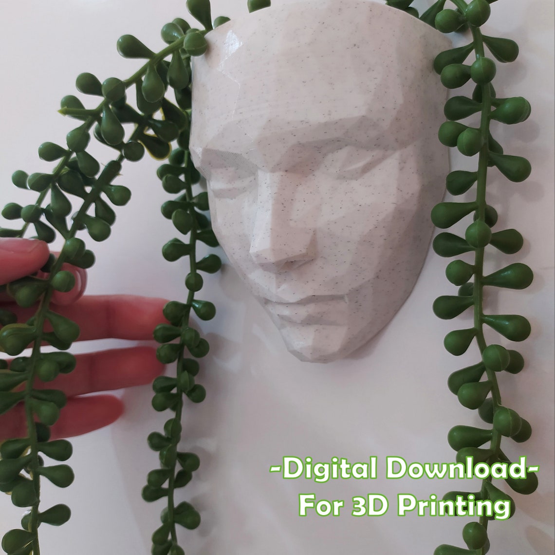 Head Wall Planter STL FILE, Stl File for 3D Printer, Plqnter Pots With ...