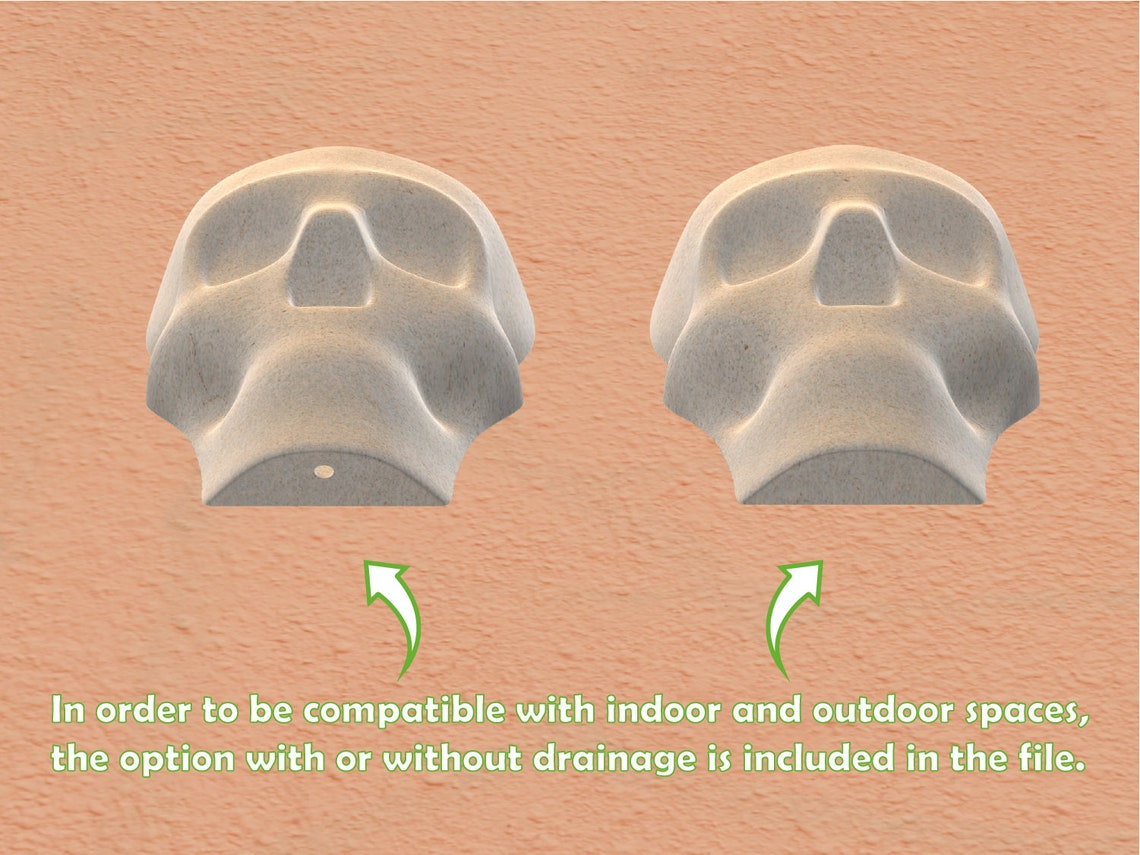 Skull Wall Planter STL FILE, Stl File for 3D Printer, Face Planter With ...