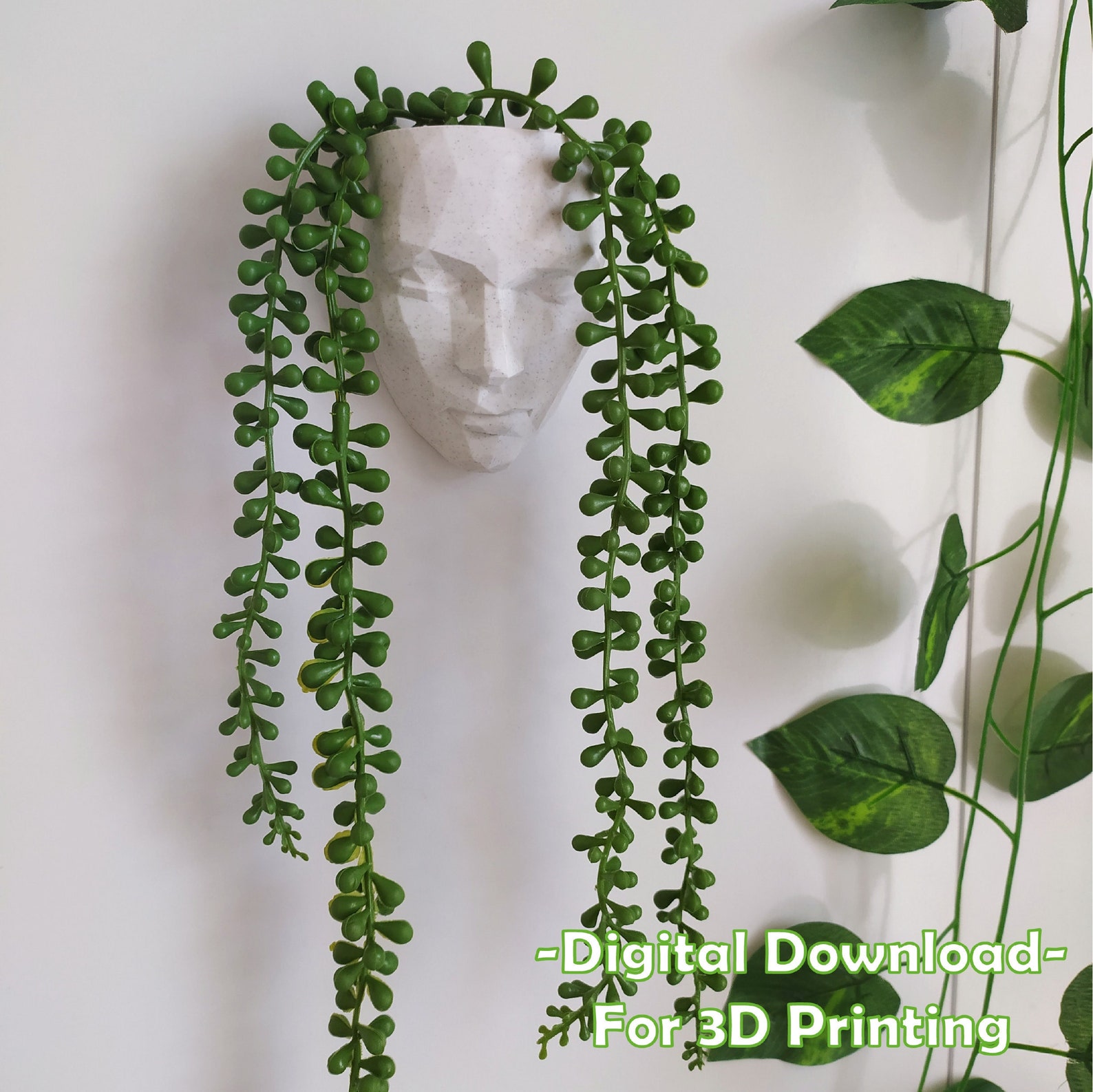 Head Wall Planter STL FILE, Stl File for 3D Printer, Plqnter Pots With ...