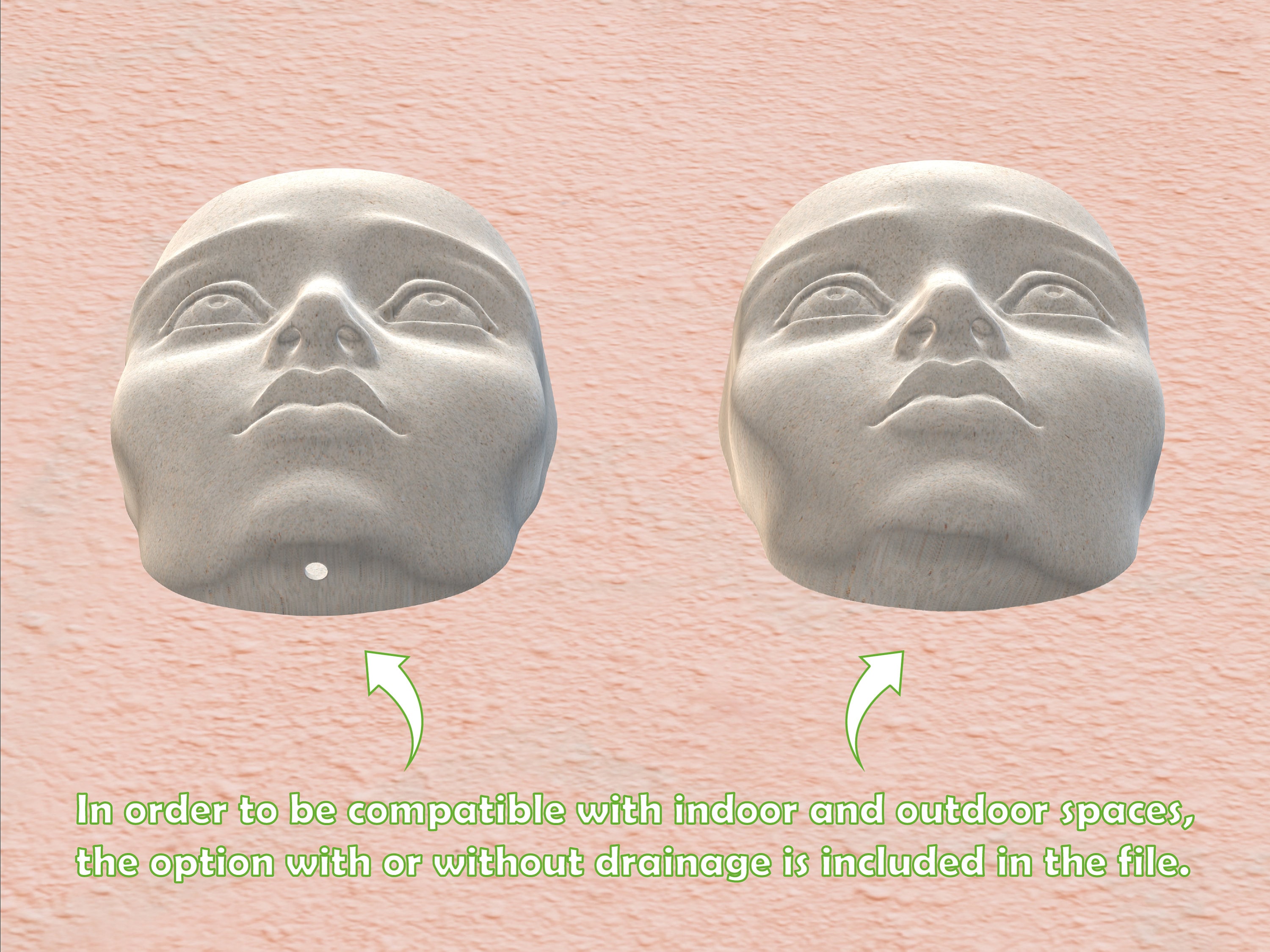 Head Planter STL FILE, Stl File for 3D Printer, Without Dranaige and ...