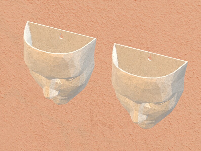 Head Wall Planter STL FILE, Stl File for 3D Printer, Plqnter Pots With ...